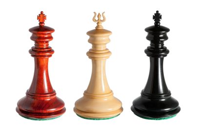 Apollo 4.4" Luxury Chess Pieces in Ebony / Padauk / Boxwood