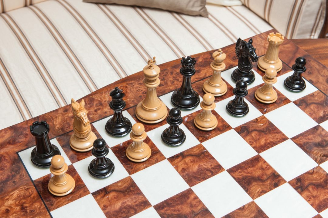 Apollo 4.4" Luxury Chess Pieces in Ebony / Padauk / Boxwood