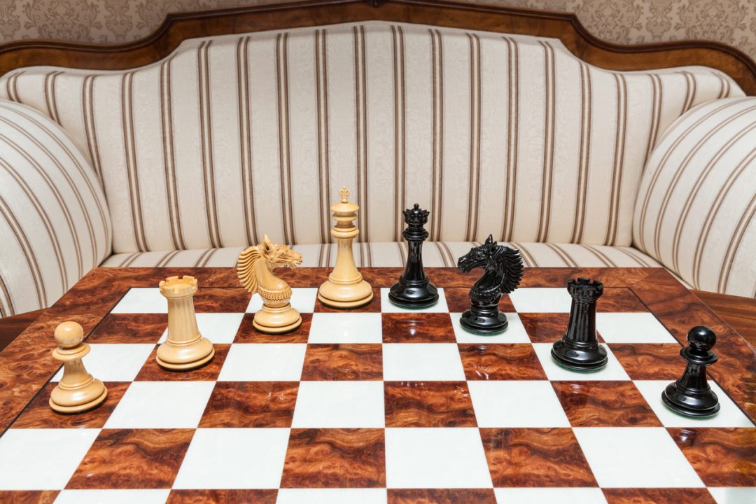 Apollo 4.4" Luxury Chess Pieces in Ebony / Padauk / Boxwood